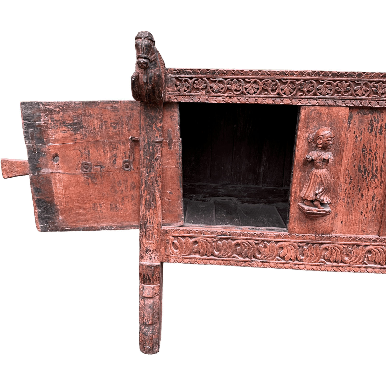 Antique Indian Damchiya Dowry Chest Hand Carved Hardwood Sideboard ...